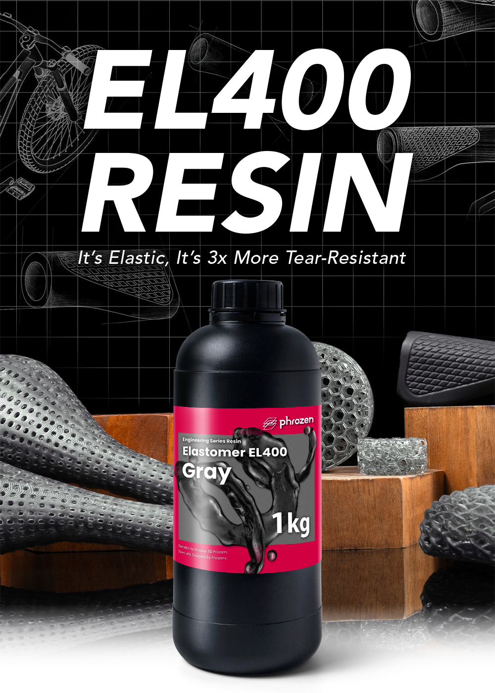 EL400 Resin: Ultra Elastic, Hyper Resilient, Tear-Resistant | Phrozen ...